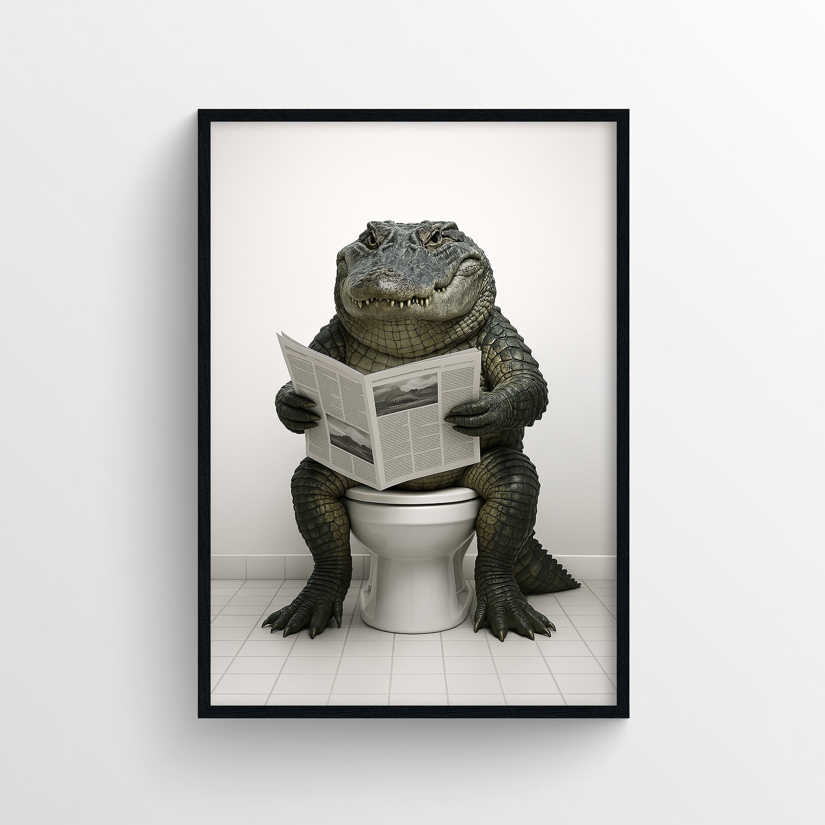 Alligator Animal Bathroom Toilet Poster | Bath Decor - CollegeWares