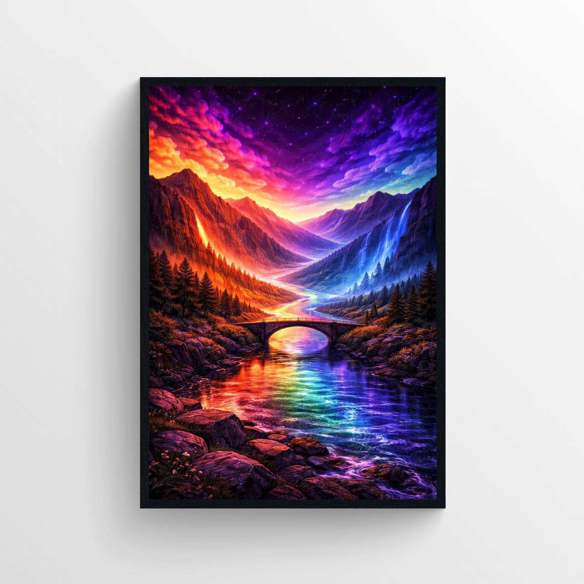 Chromatic Divide Trippy Poster | Colorful Wall Decor - CollegeWares