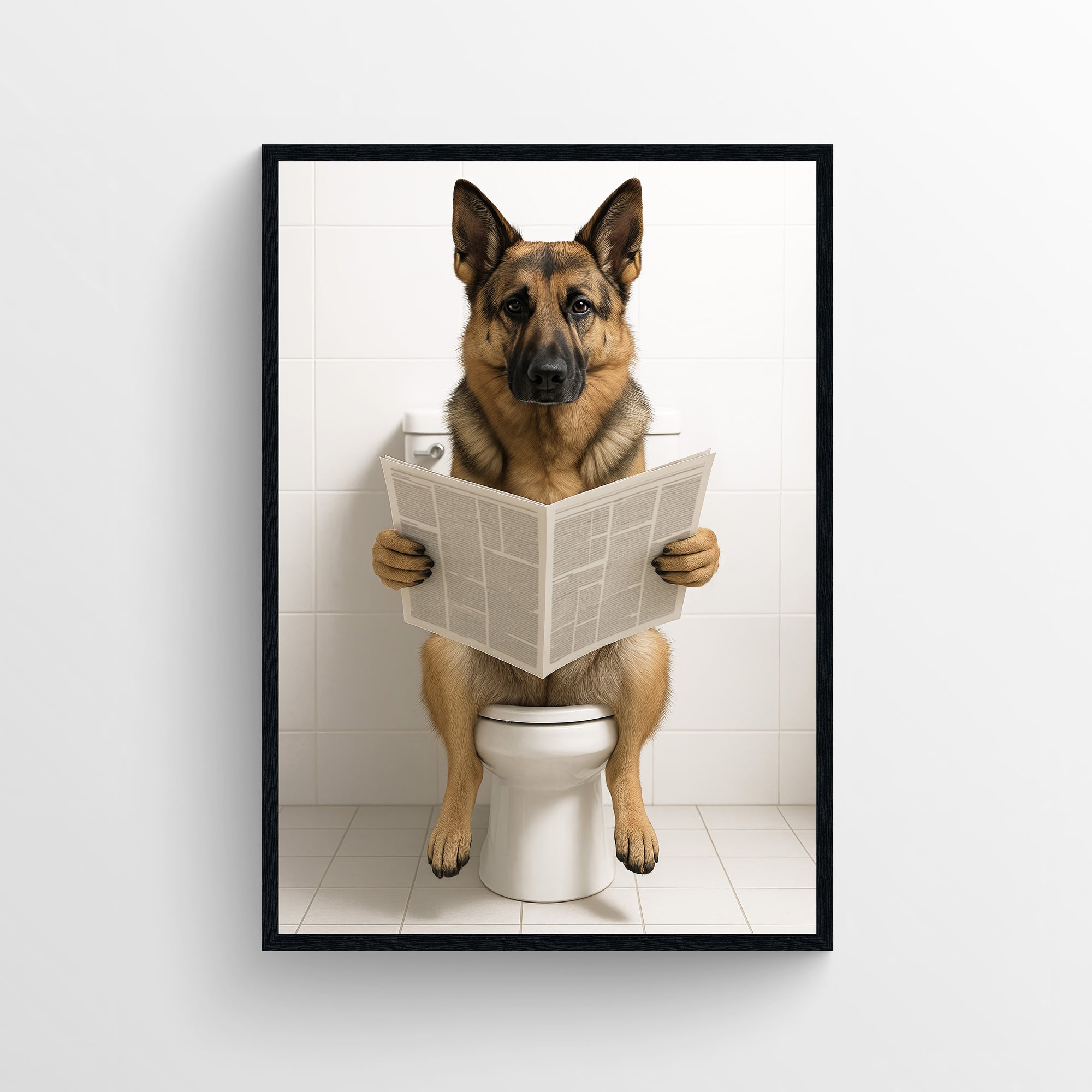 Dog - German Shepherd Animal Bathroom Toilet Poster | Bath Decor ...