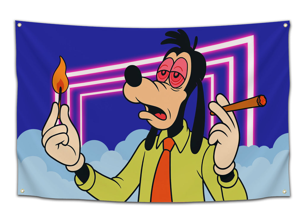 Goofy's Gone Flag | EDM Rave Druggy Festival Flag - CollegeWares