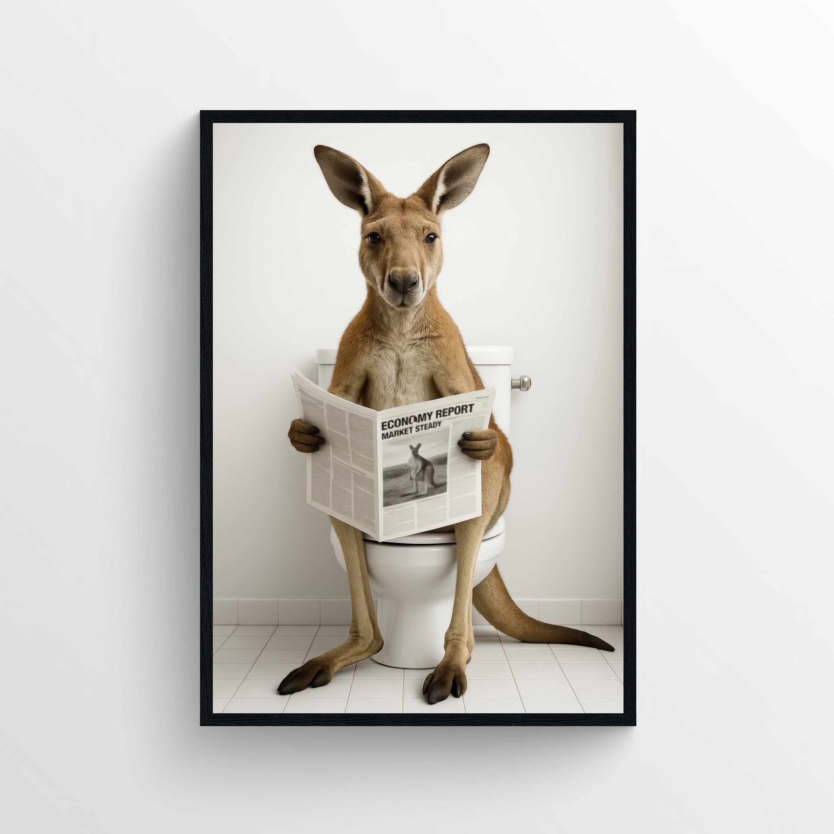 Kangaroo Animal Bathroom Toilet Poster | Bath Decor - CollegeWares