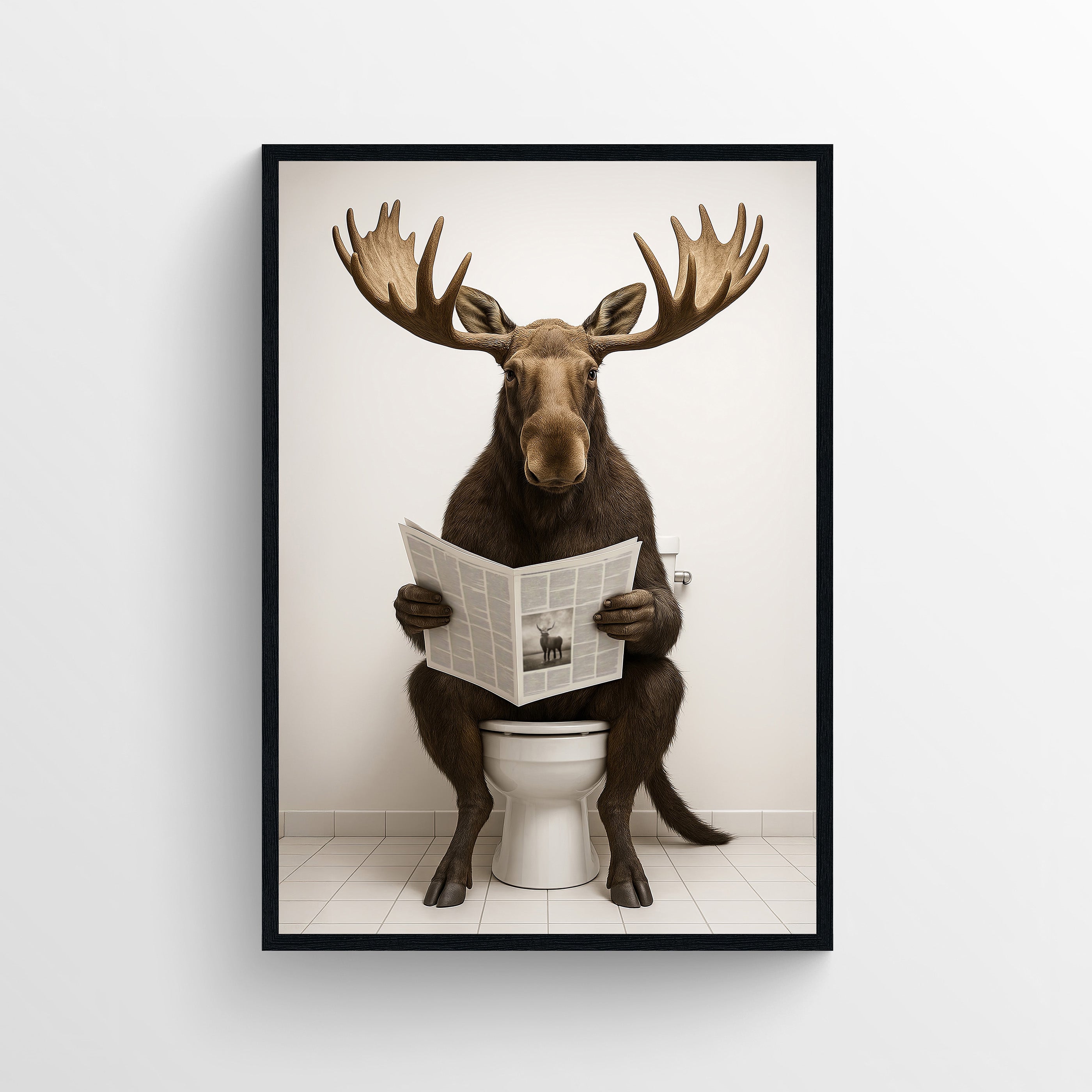 Moose Animal Bathroom Toilet Poster | Bath Decor - CollegeWares