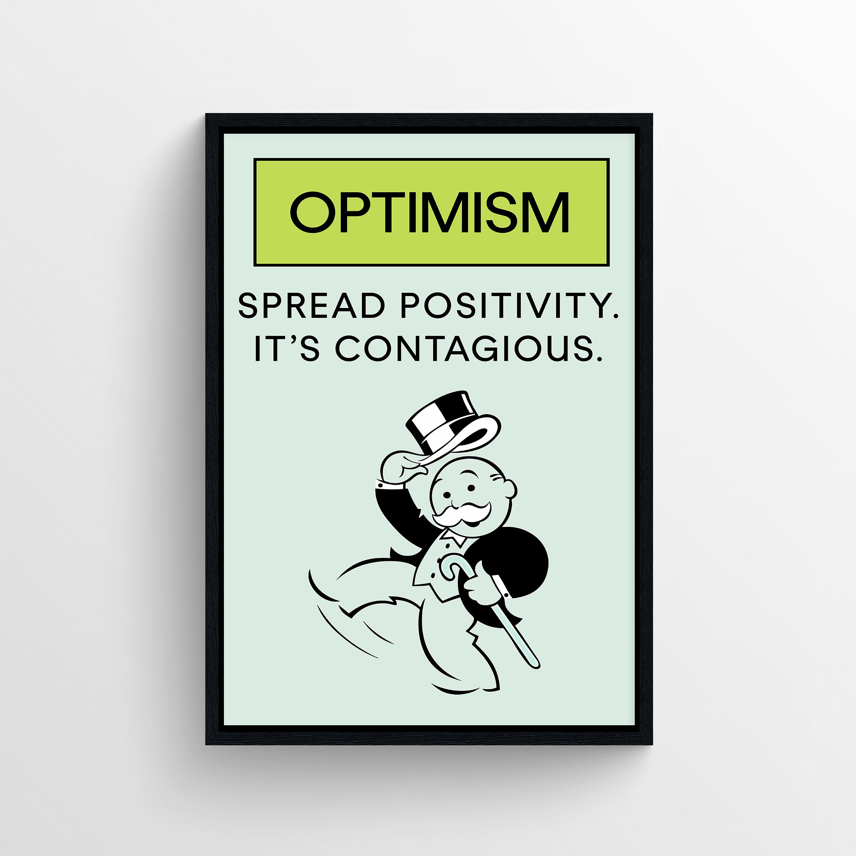 Optimism Monopoly Poster | Inspirational Money Decor - CollegeWares