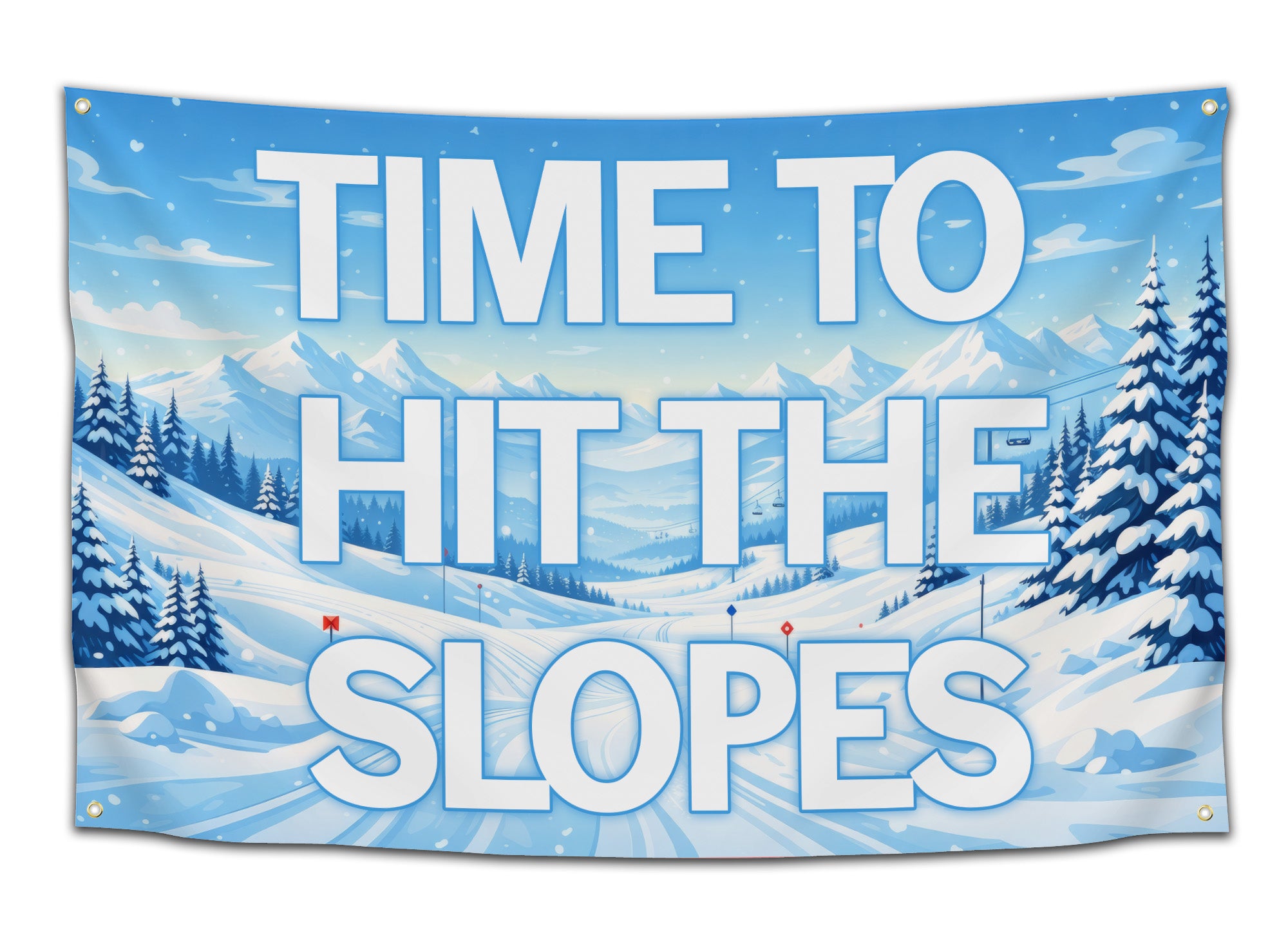 Time To Hit Slopes Flag | EDM Rave Druggy Festival Flag - CollegeWares